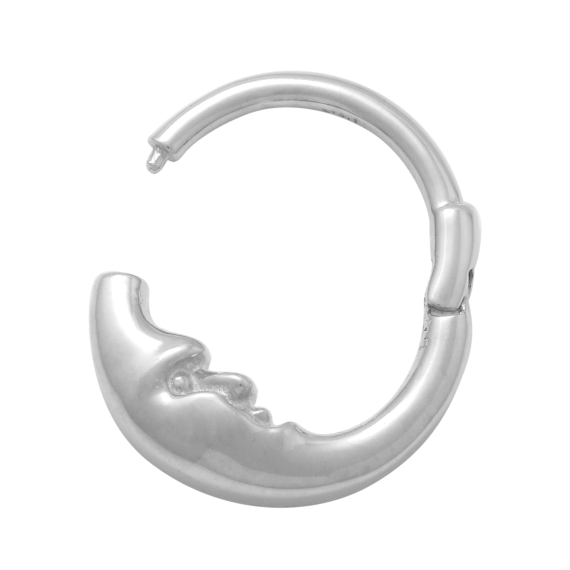 Anygolds 14K Solid Gold Moon Hoop Piercing Cartilage Daith Helix Tragus ...