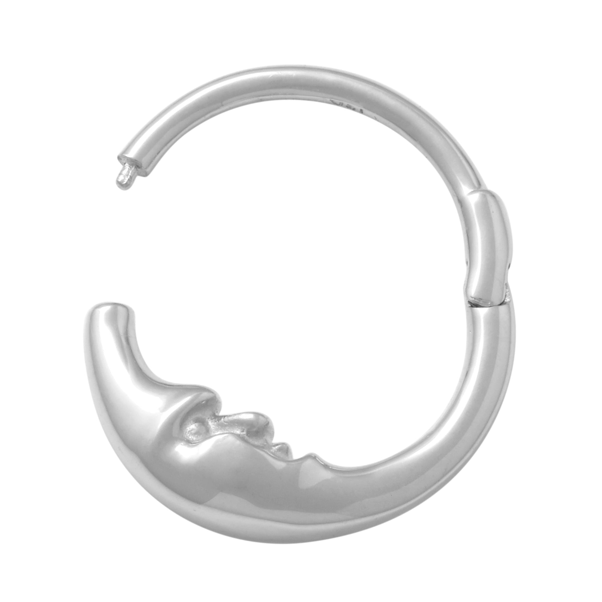 Anygolds 14K Solid Gold Moon Hoop Piercing Cartilage Daith Helix Tragus ...