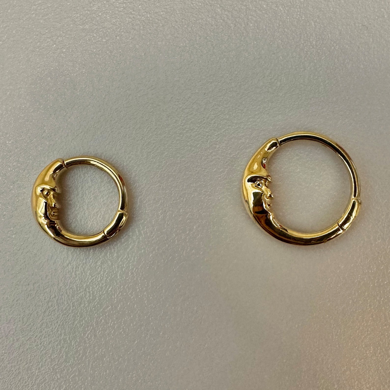 Anygolds 14K Solid Gold Moon Hoop Piercing Cartilage Daith Helix Tragus ...