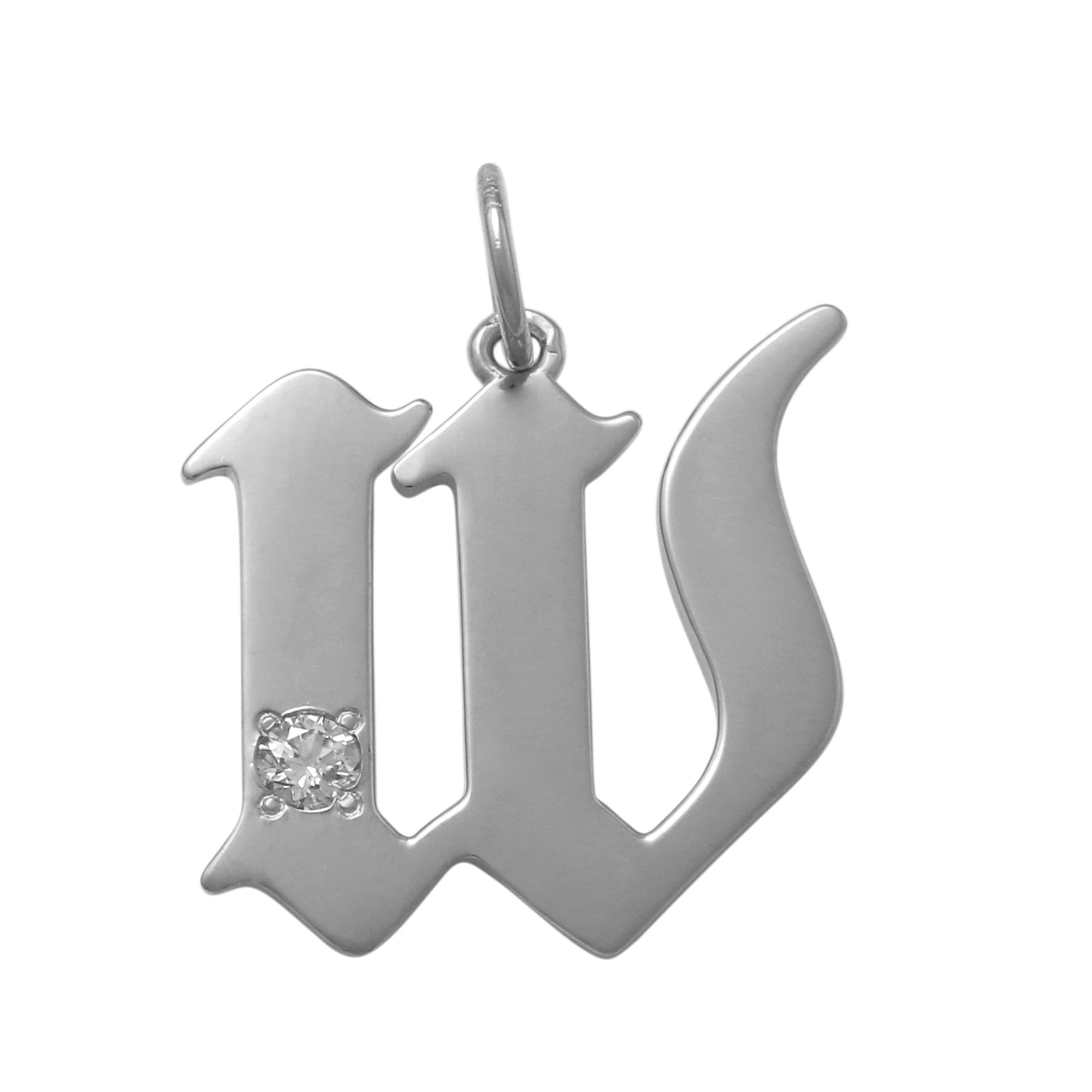 Anygolds 14K real solid Gold Genuine Diamond Initial Pendant ...