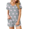 Anygrew Women's Summer Pajama Soft 2-Piece Set with Casual Shorts, V ...