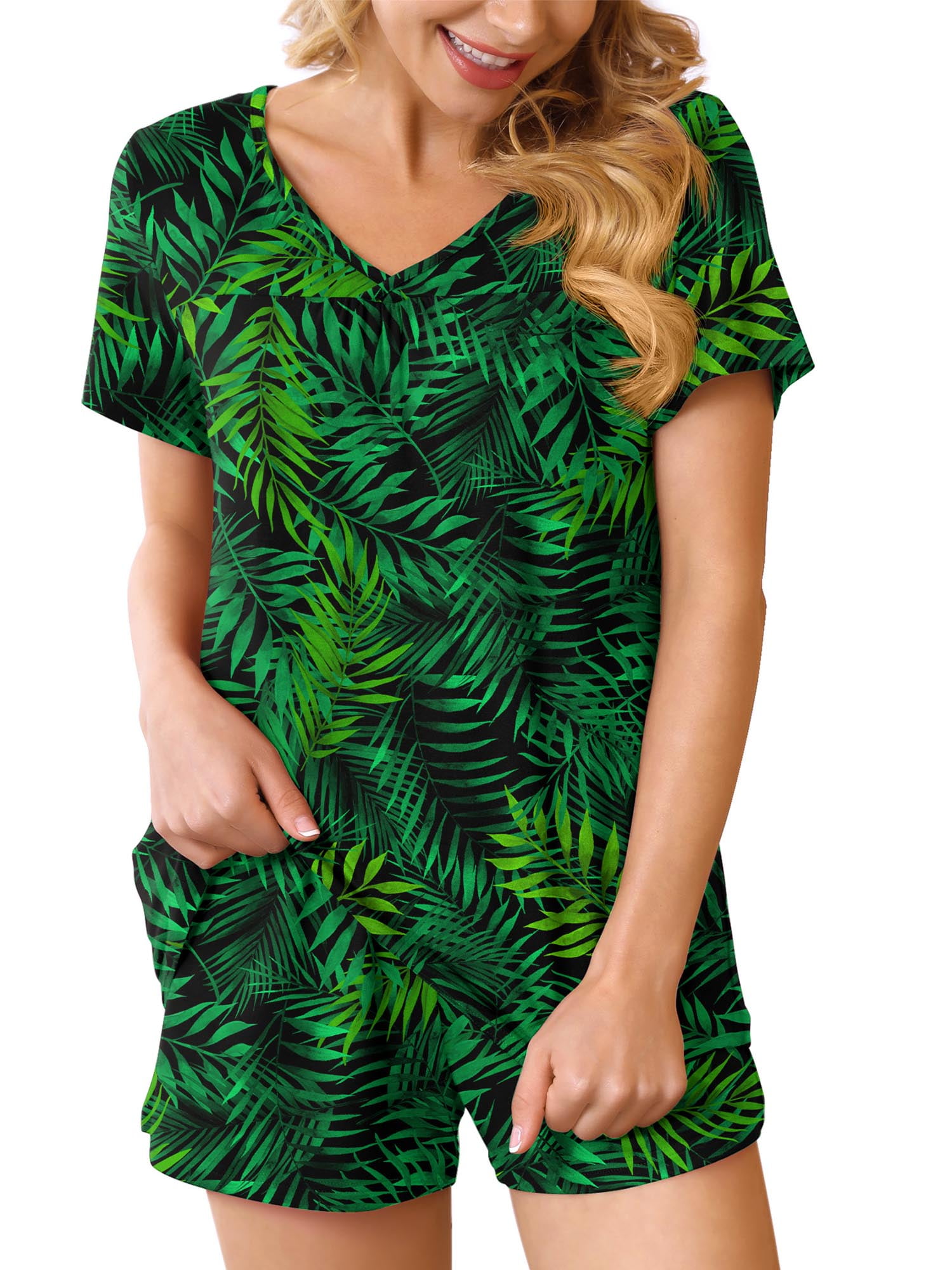 Anygrew Summer Pajama Sets For Womens Shorts Soft Pj Set 2 Piece ...