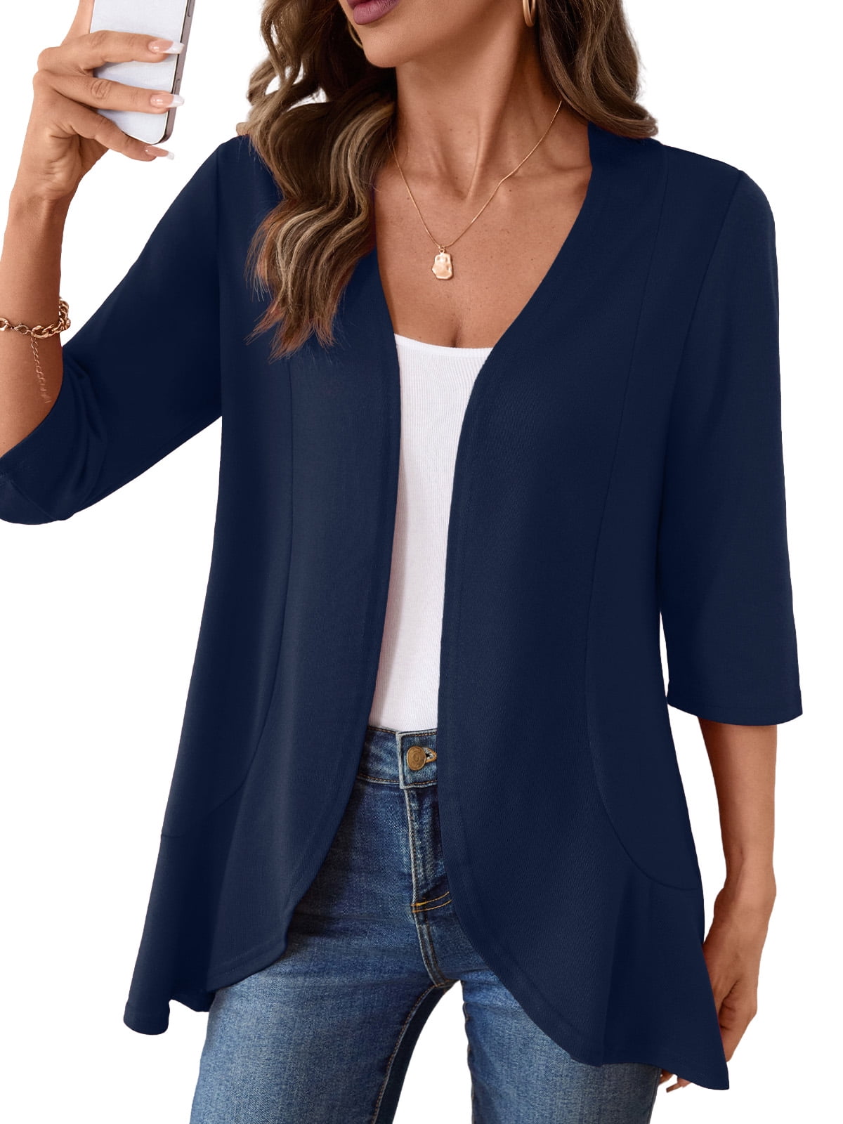 Anygrew Casual Lightweight Cardigans For Women Out Open Front Jackets 3 ...