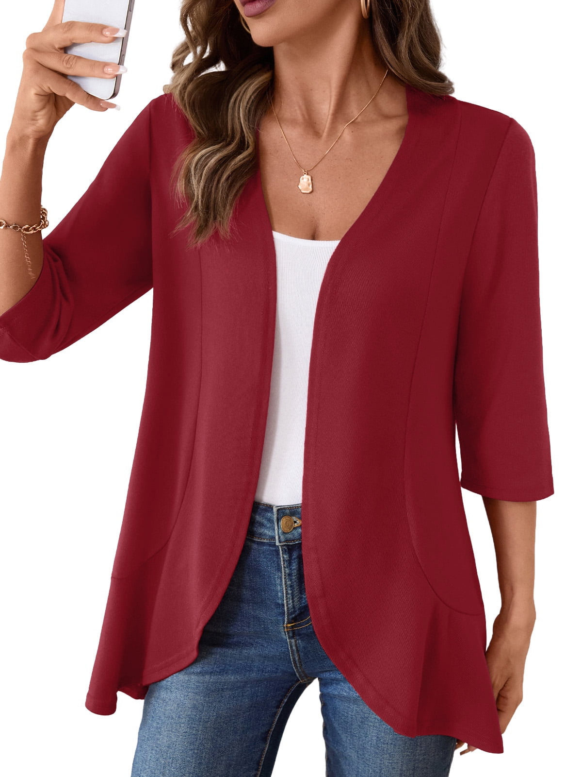Anygrew Casual Lightweight Cardigans For Women Out Open Front Jackets 3 ...