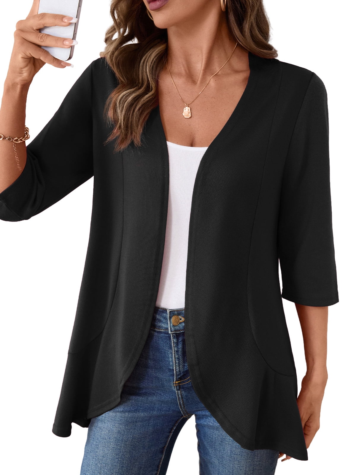 Anygrew Casual Lightweight Cardigans For Women Out Open Front Jackets 3 ...