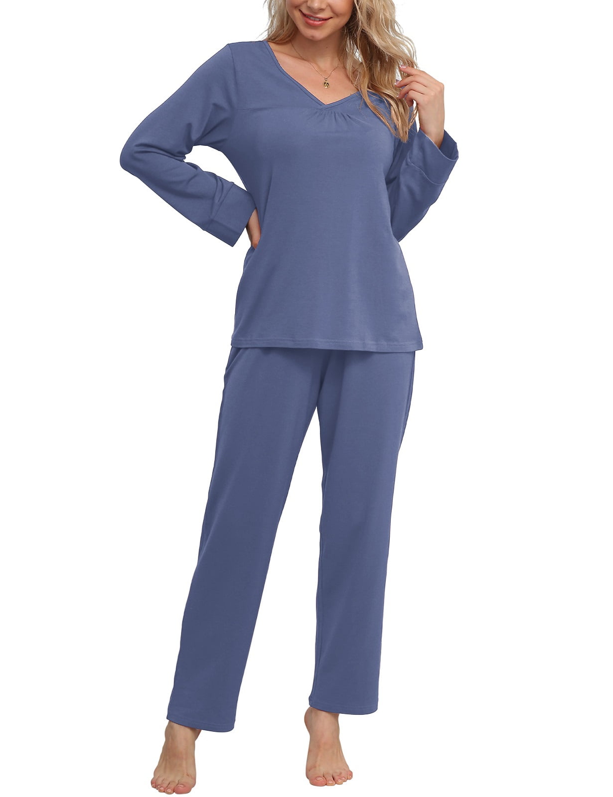 Anygrew Women's Pajamas Set Long Sleeve Shirts and Long Pants 2 Piece ...
