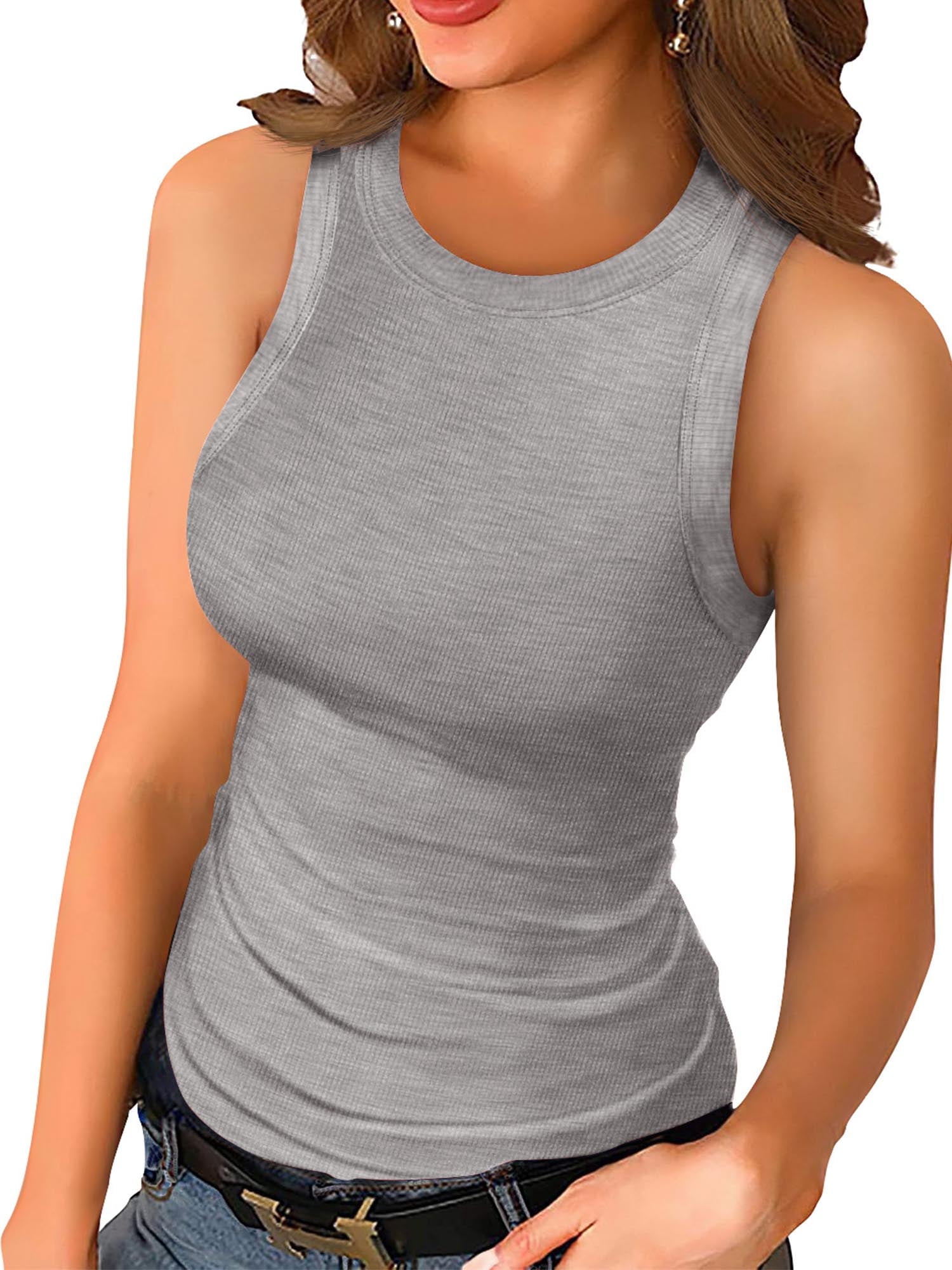 Anygrew Women's Summer Sleeveless Casual Camisole Shirt Slim Knit ...