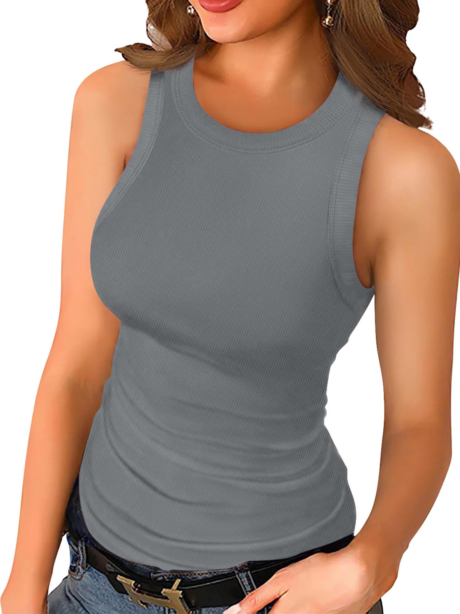 Anygrew Women's Summer Sleeveless Casual Camisole Shirt Slim Knit ...