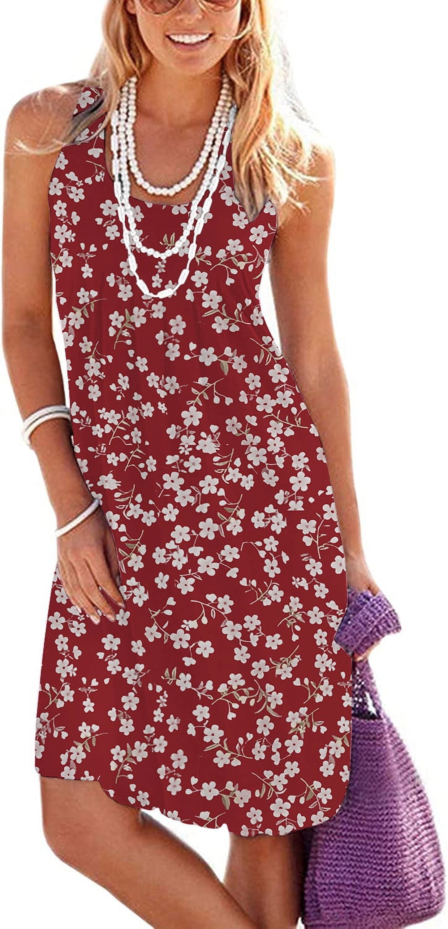 Anyjoin Women's Sleeveless Casual Sundress - Lightweight Summer Tank ...