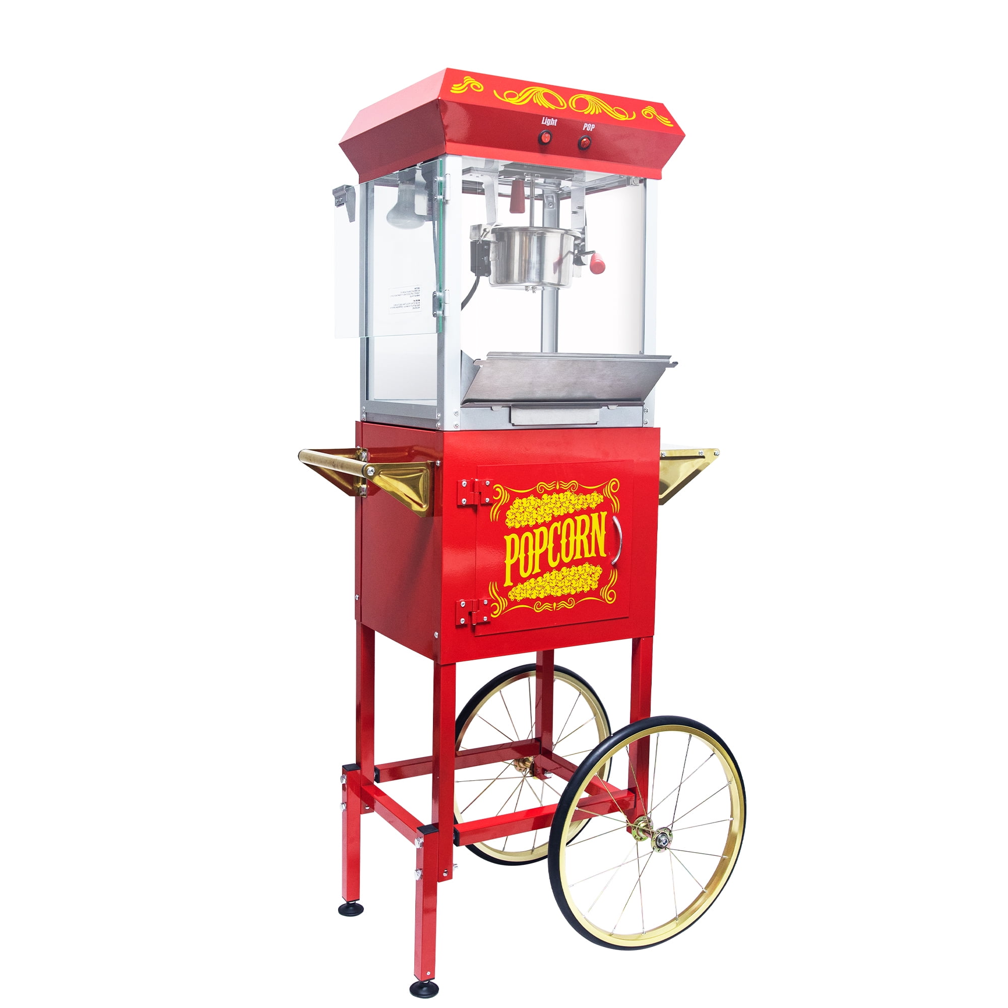 Anykoon 8 OZ Cart Popcorn Machine with Stainless-steel Kettle, and Old ...