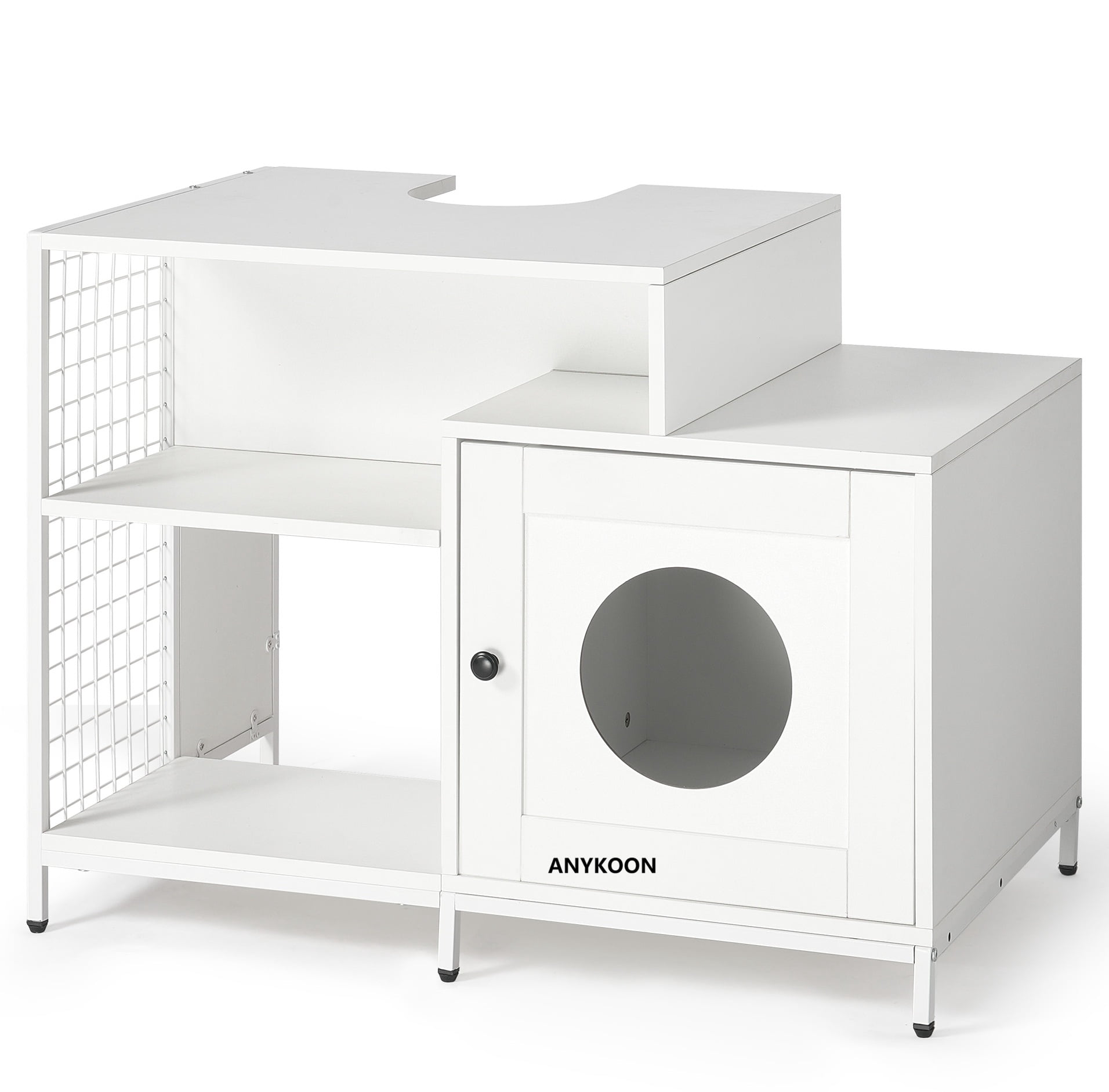 Anykoon Cat litter box enclosure for bathroom, Hidden Litter Pet ...