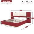 Anykoon King Size Upholstered Platform Bed with Panel, Anti-Collision ...