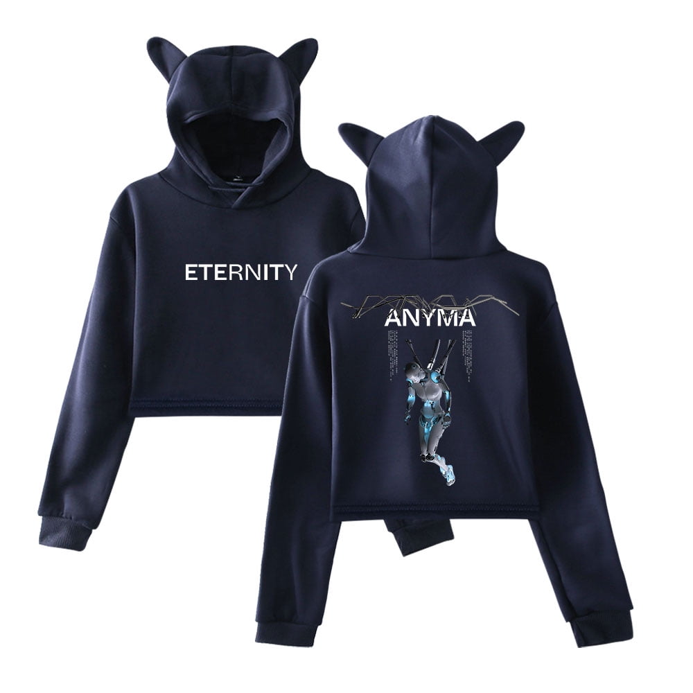 Anyma Tour 2024 Hoodie Womens Girls Cat Ear Sweatshirts Hip Hop Short ...