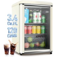 COLOZO Black Beverage Refrigerator Cooler, 96 Cans Freestanding Mini ...