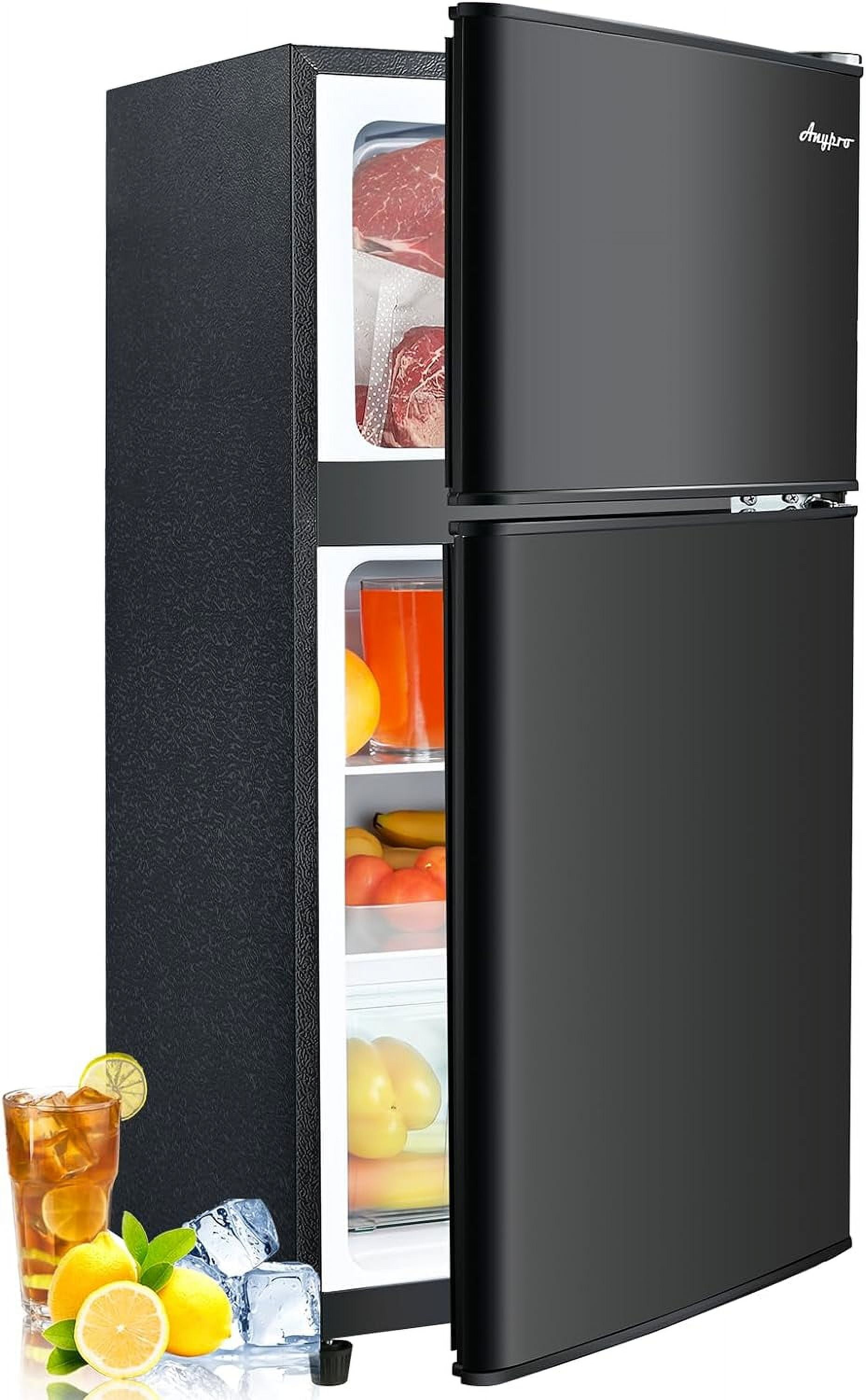 Anypro 3.2 Cu.Ft Mini Fridge with Freezer, Two Door Compact ...