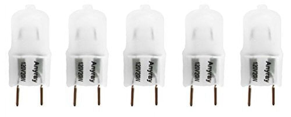 Anyray A1700F (5)-Pack 20 Watt G8 120V 130 Volt Halogen Light Bulb ...