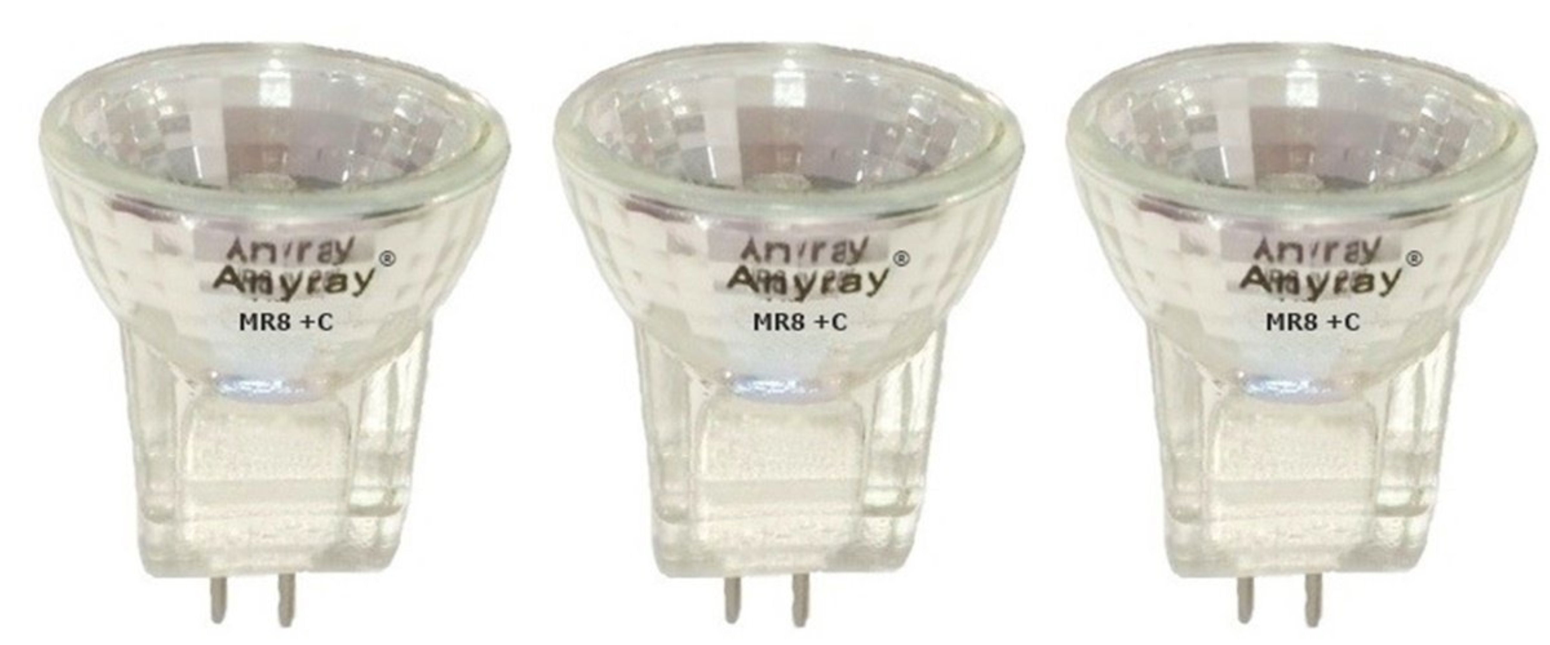 Anyray A2017Y (3-bulbs) 35-Watts MR8 +C 12V 35W Halogen Light Bulb 12 ...