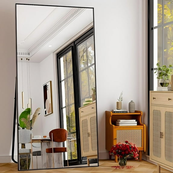 Anyrose 76"x 34" Full Length Mirror Rectangular Floor Standing Mirror ...