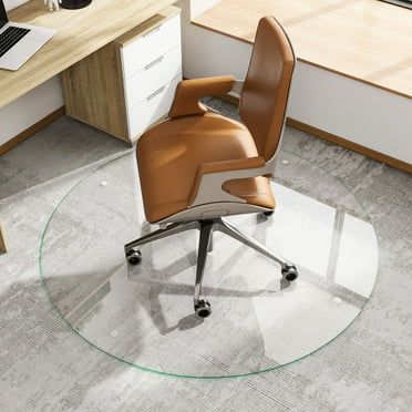 BEAUTYPEAK 36" x 46" Tempered Glass Office Chair Mat for Carpet or Hard ...