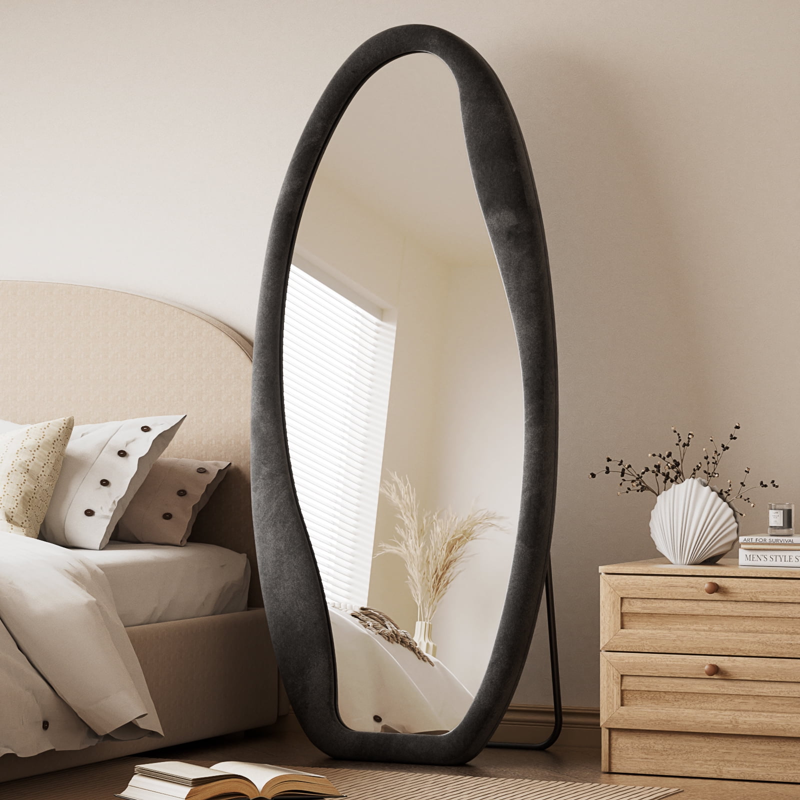 Free Shipping! ANYROSE 63x24 Irregular Full Length Wavy Floor Mirror ...
