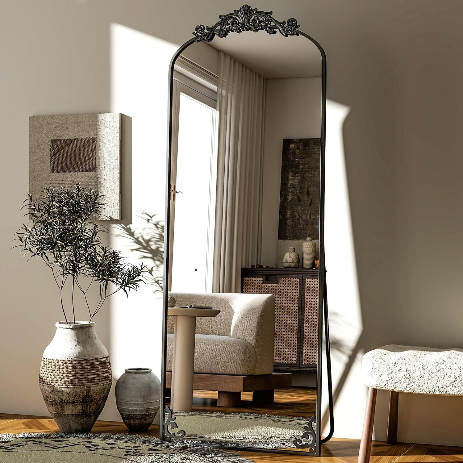 Anyrose 64"x 21" Vintage Full Length Mirror Arched Baroque Mirror ...