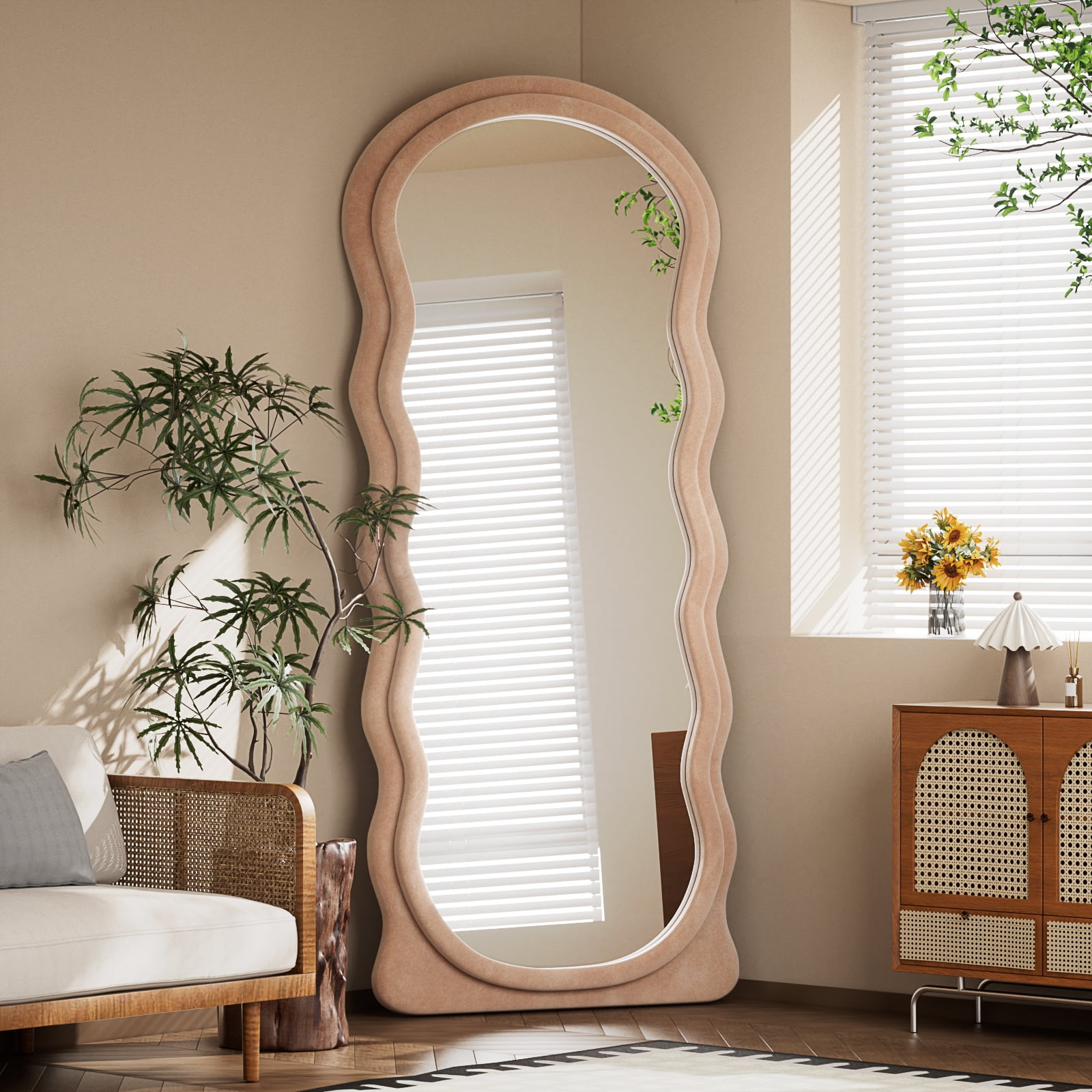 Anyrose Oversize Irregular Wavy Mirror - Full-Length Mirror - Walmart.com
