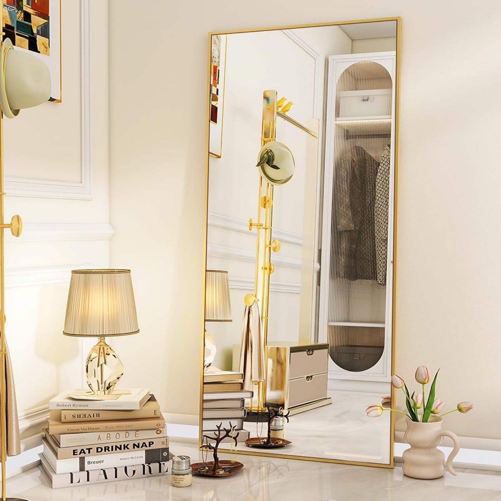 Anyrose 71" x 26" Full Length Mirror with Aluminum Alloy Frame, Gold ...