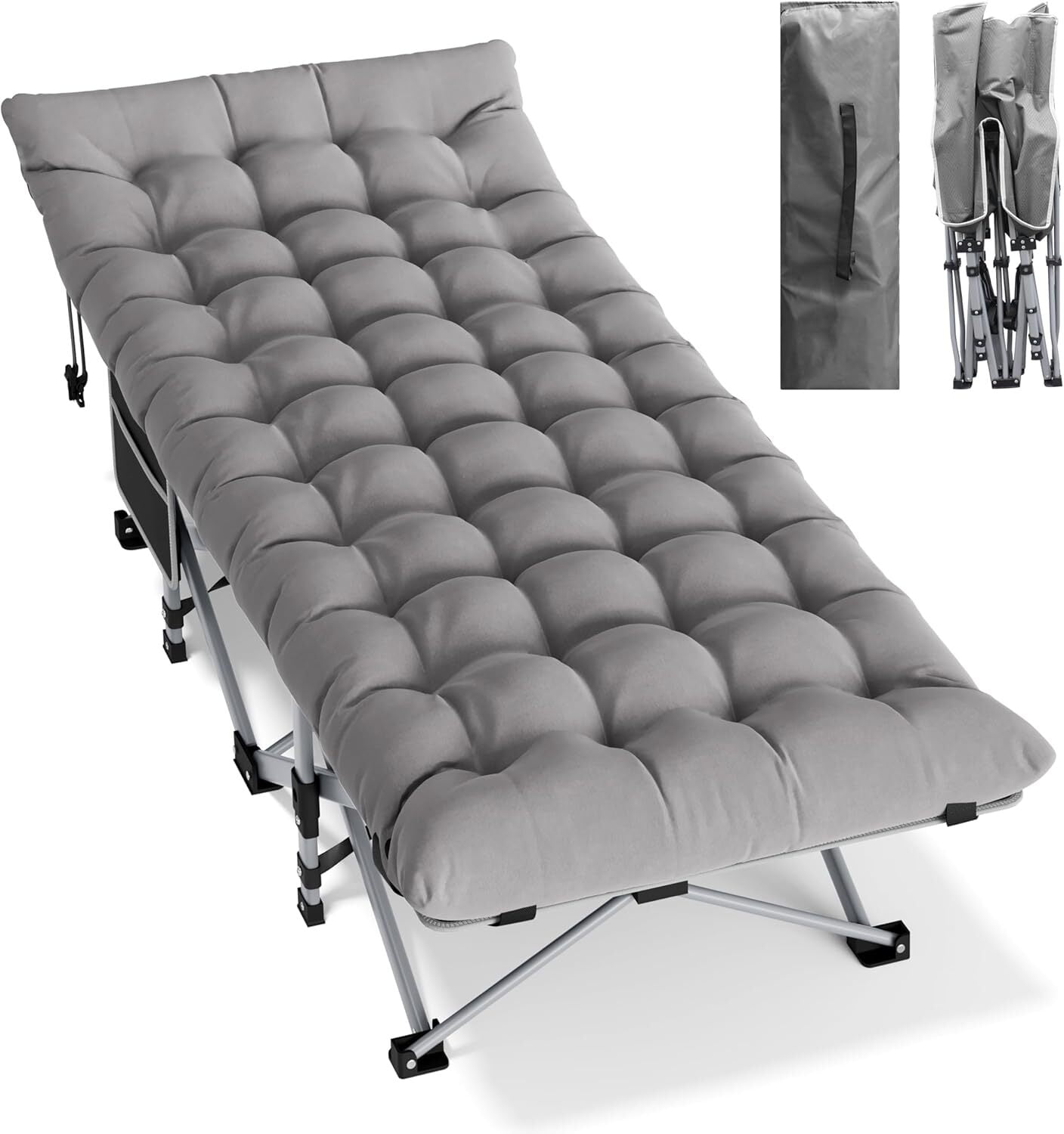 SEETHRUGLIMMER 73.1"x 28" Oversized Portable Folding Camping Cot Bed ...