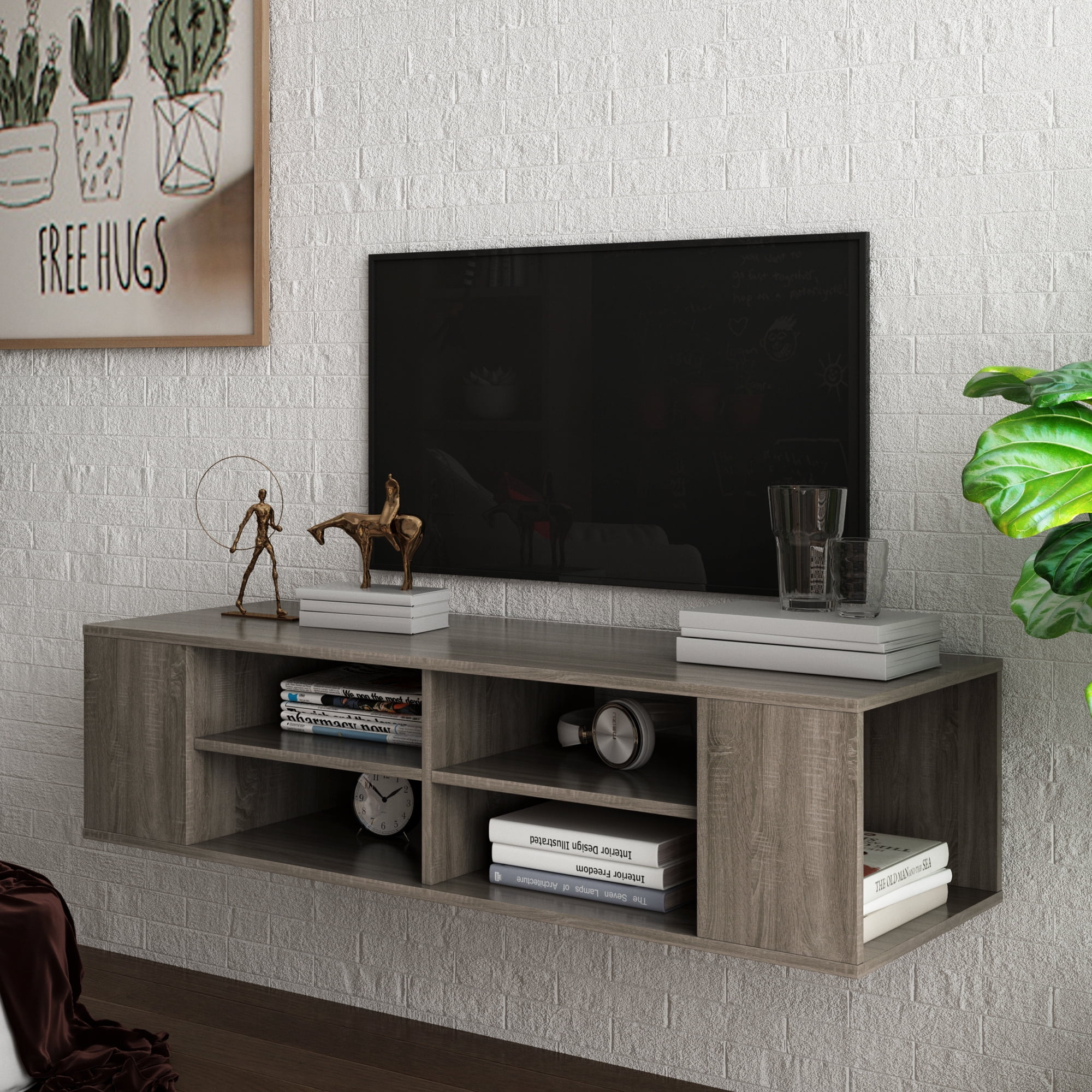Anysun Wall Mounted TV Stand for 50 Inch TV - Media Console ...
