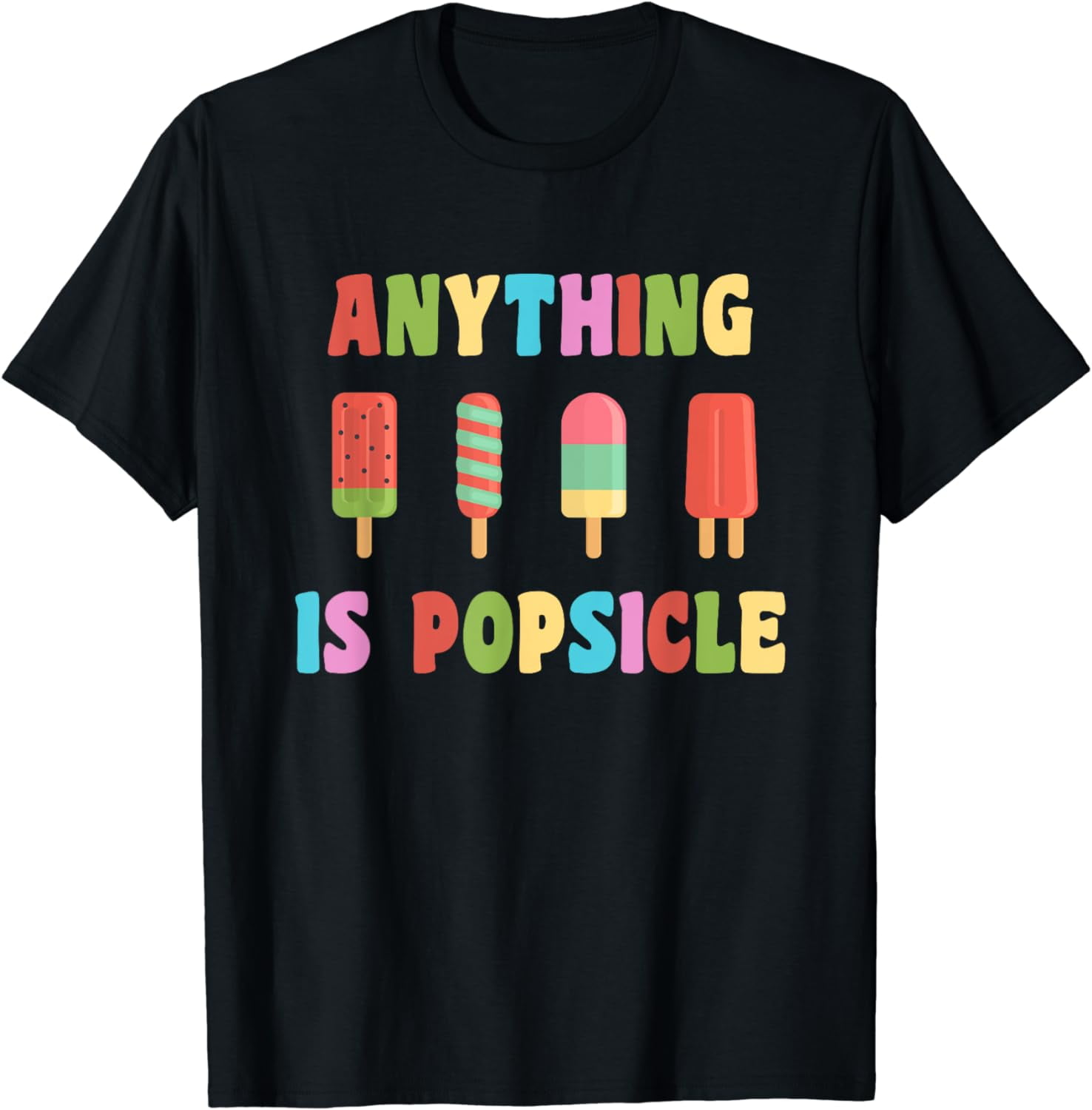 Anything Is Popsicle Cool Summer Ice Cream Pattern T-Shirt - Walmart.com