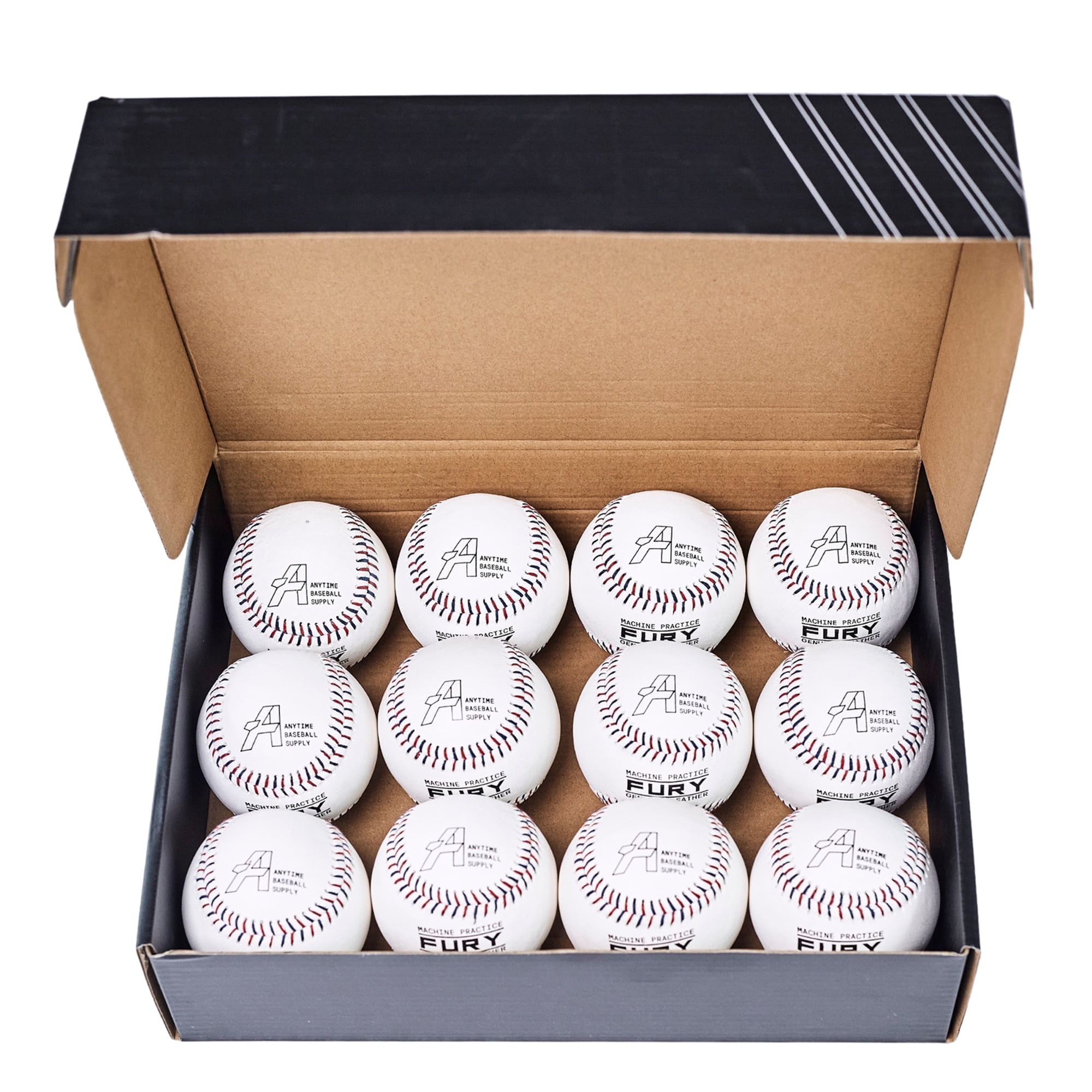Anytime Baseball Premium Leather Pitching Machine Balls - 1 Dozen ...