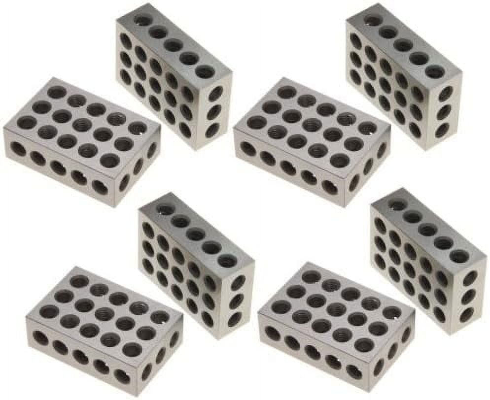 Anytime Tools 1-2-3 Blocks Matched Pair Hardened Steel 23 Holes (1"x2 ...