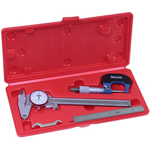 Anytime Tools Dial Caliper/Micrometer/Stainless Steel Ruler ...