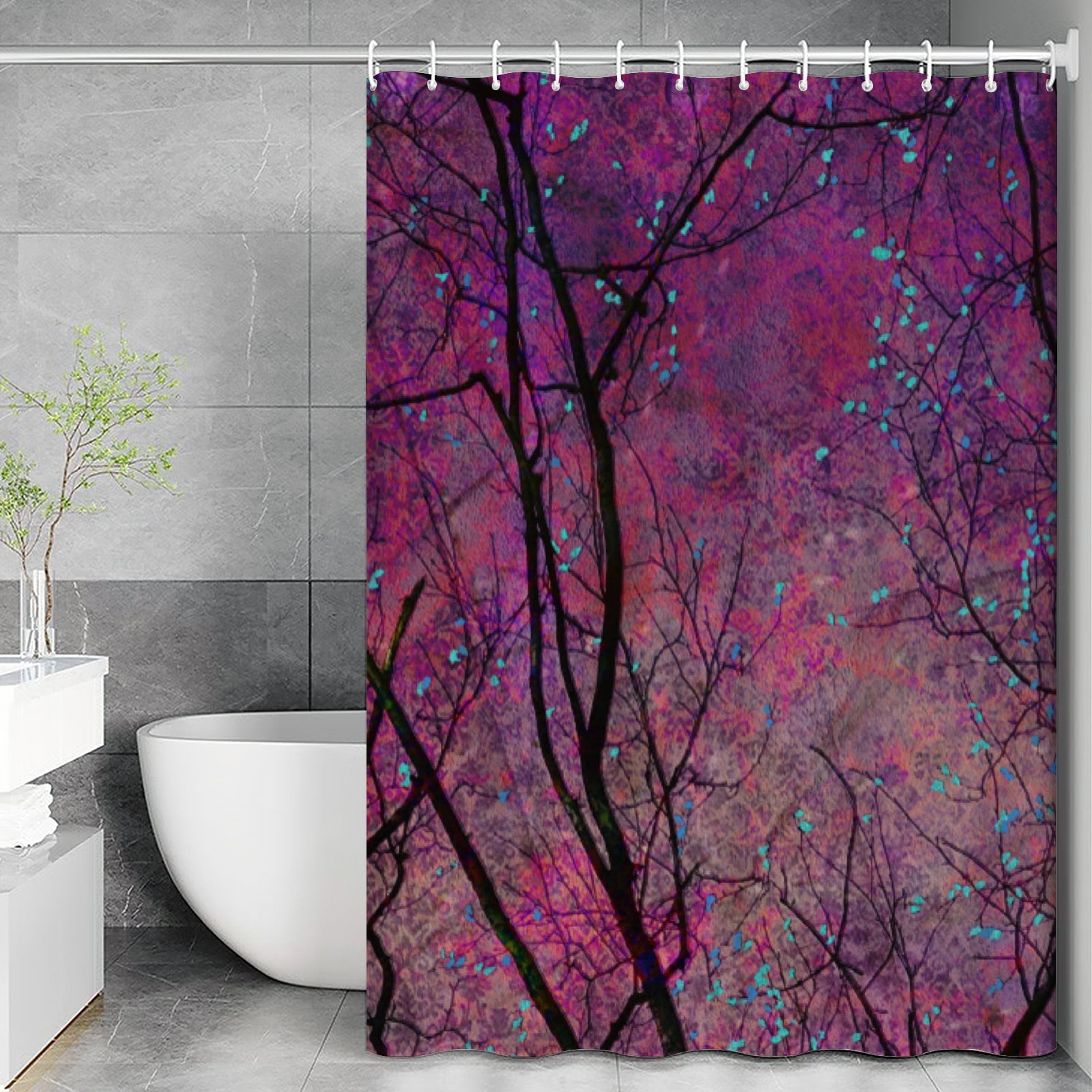 Anyway.go Bathroom Shower Curtain Waterproof Bathtub Curtains for Hotel ...