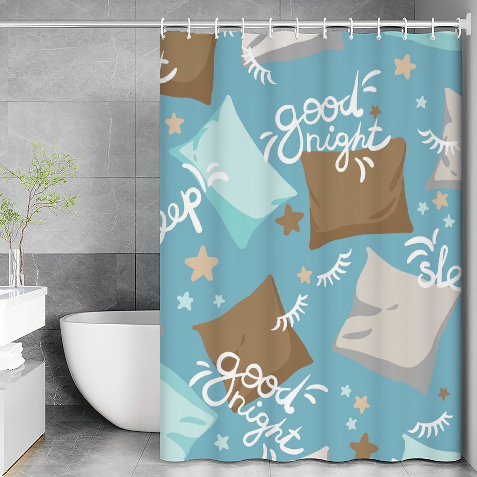 Anyway.go Bathroom Shower Curtain Waterproof Bathtub Curtains for Hotel ...