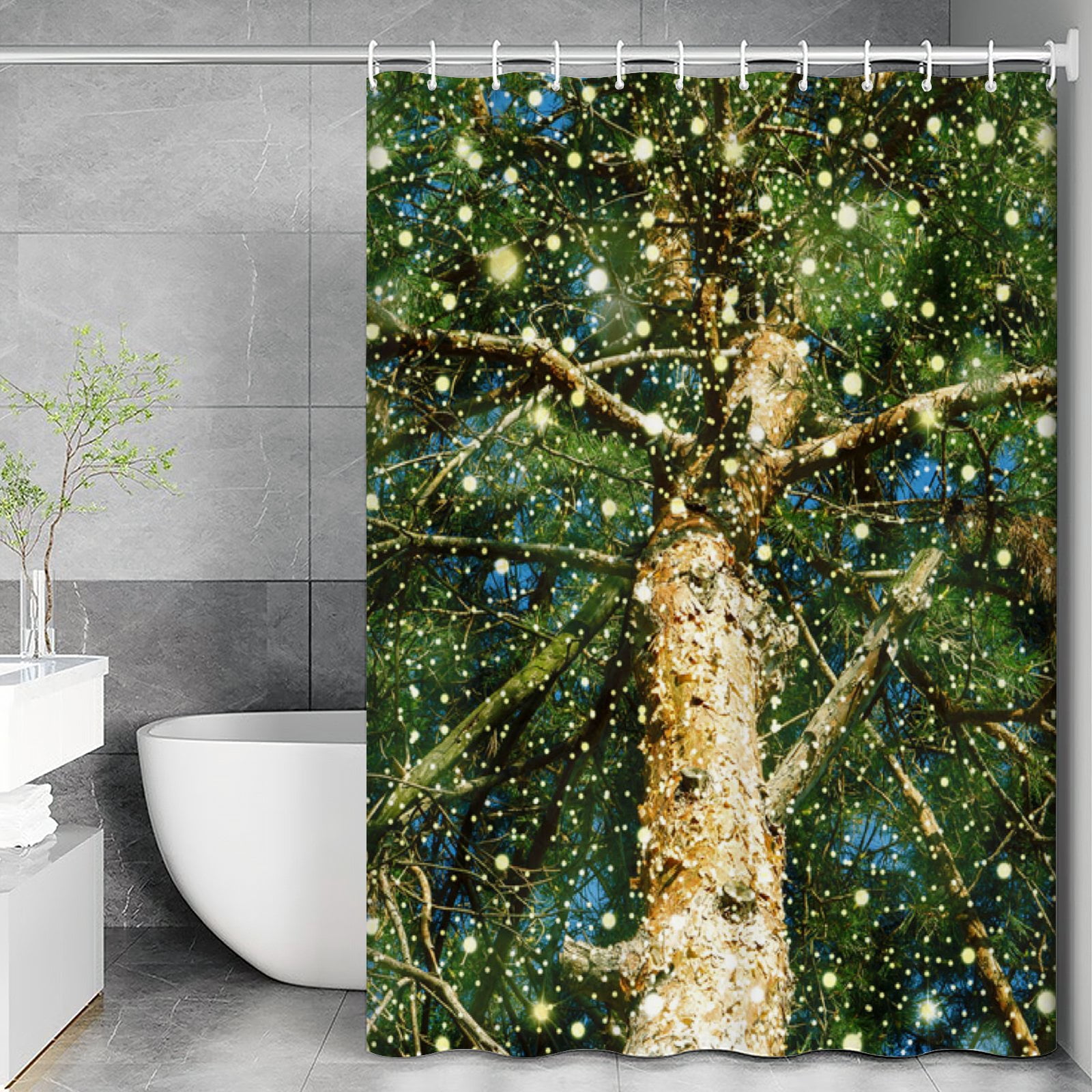 Anyway.go Bathroom Shower Curtain Waterproof Bathtub Curtains for Hotel ...