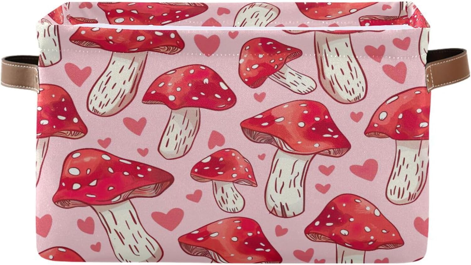 Anyway.go Red Mushroom Pattern Shelf Storage Baskets, Foldable Fabric ...