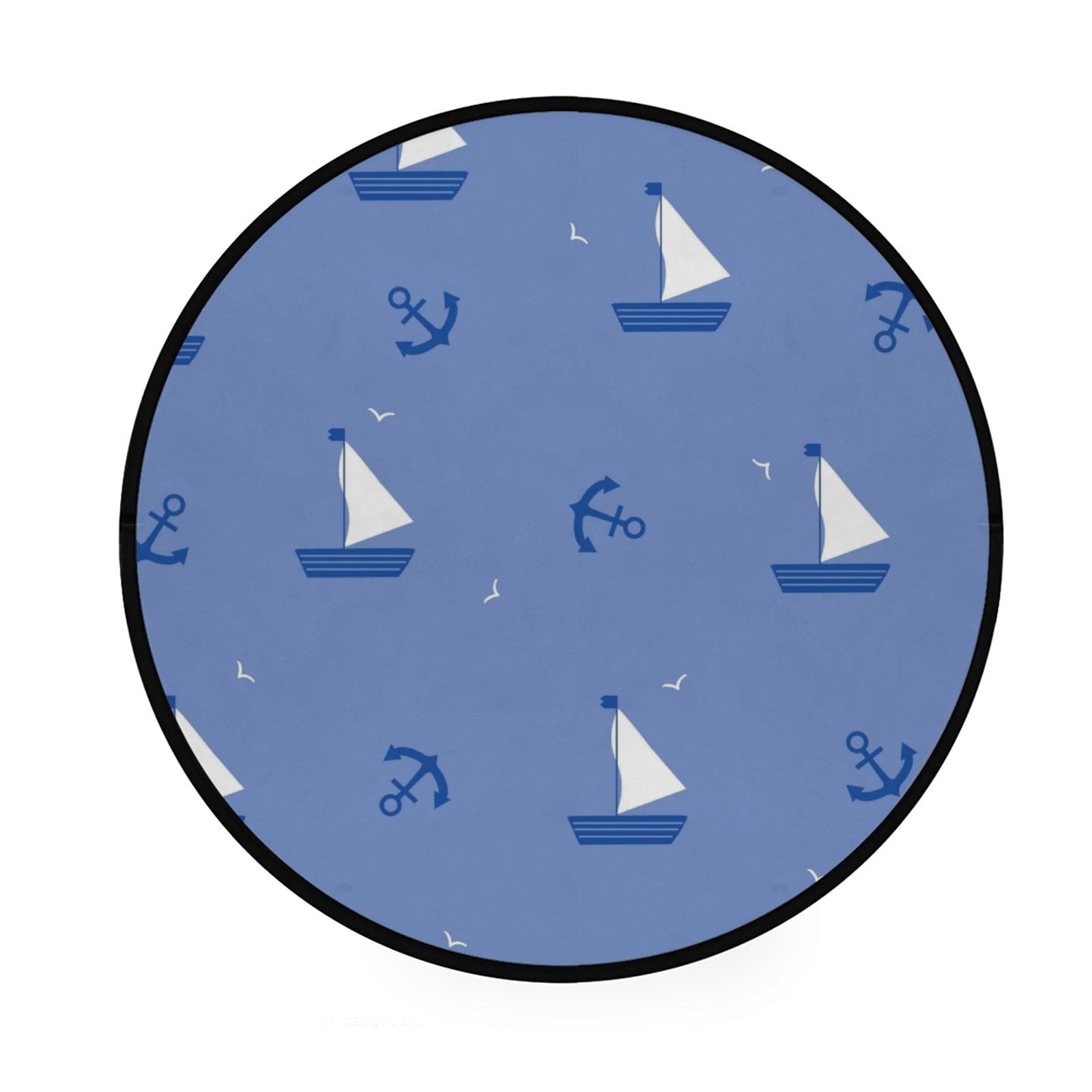 Anyway.go Round Area Rug Non-Slip Circle Floor Mat Carpet Indoor ...