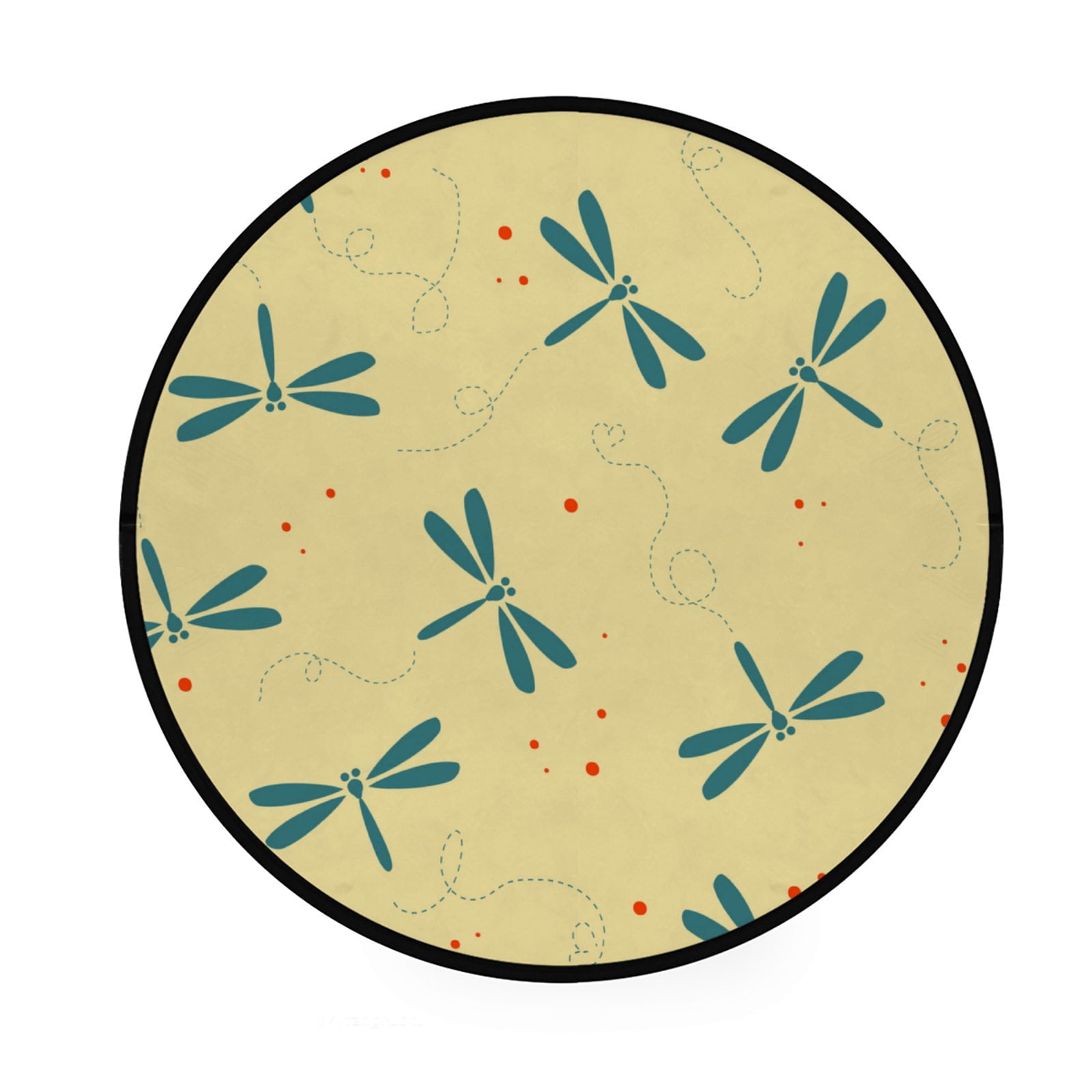 Anyway.go Round Area Rug Non-Slip Circle Floor Mat Carpet Indoor ...