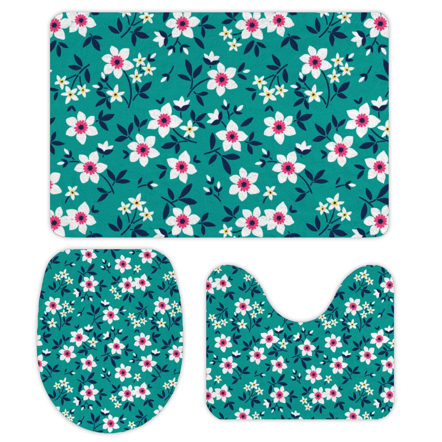 Anyway.go Top Carpenter Non-Slip 3 Piece Bathroom Rug Set Soft Contour ...