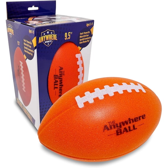 Anywhere Ball Brand Youth Size Foam Football - Super Soft, Easy Grip ...