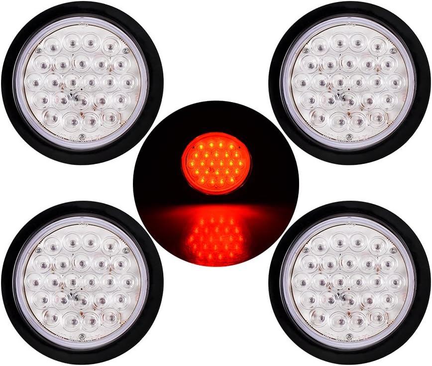 Anzio 24-LED Round Truck Trailer UTE UTV Running Stop Tail Brake Light ...