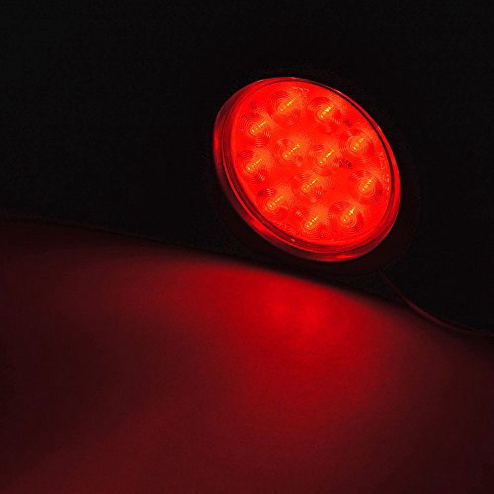 Anzio 4" Round 12-LED Trailer Tail Light Kit Stop Turn Brake Tail Light ...