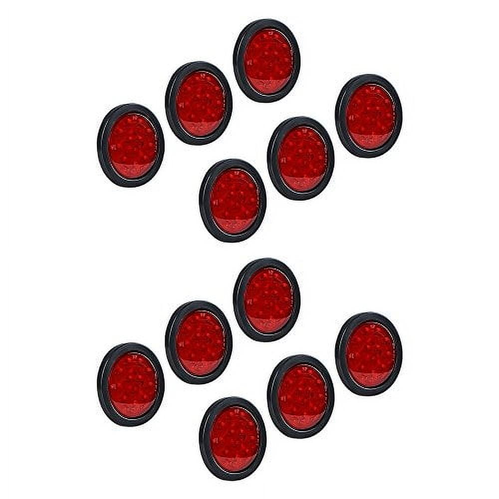 Anzio 4" Round Led Tail lights w/Rubber Grommet RED 12V 12-LED Brake ...