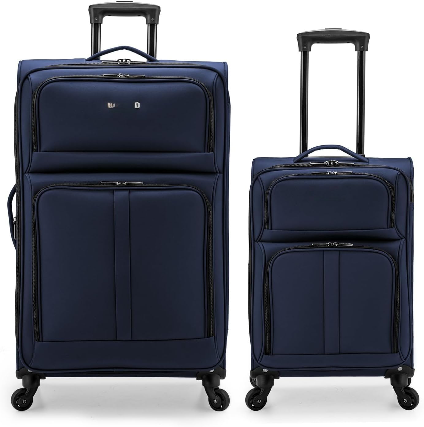 Anzio Softside Expandable Luggage with Spinner Wheels, Navy, 2- Set (22 ...