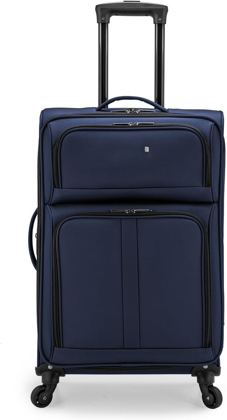 Anzio Softside Expandable Luggage with Spinner Wheels, Navy, 26-Inch ...