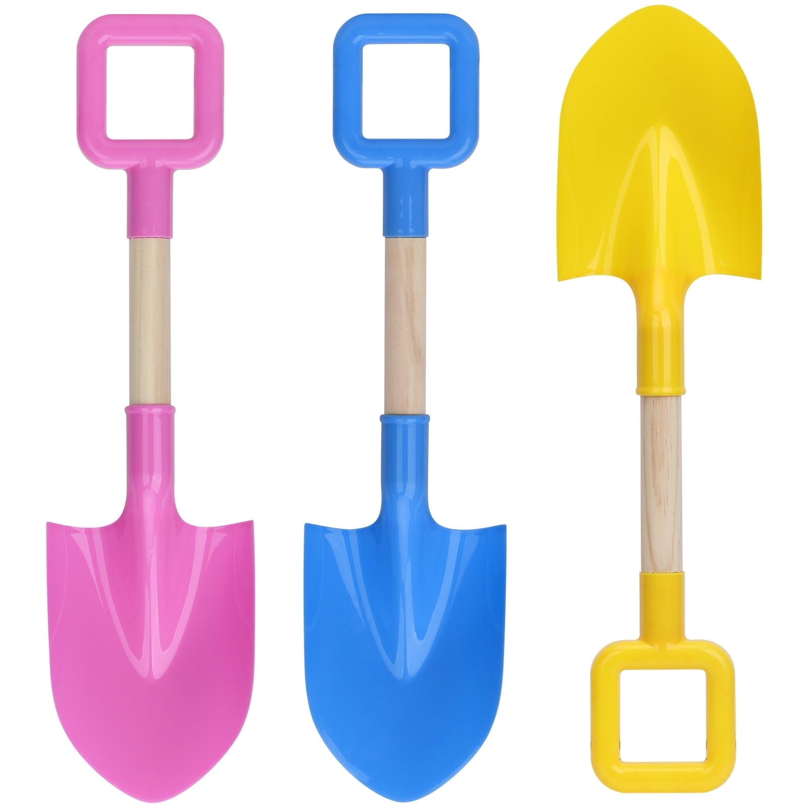 "16"" Beach Sand Shovels Set, Wooden Handle, Gardening Scoop Tool Kits ...