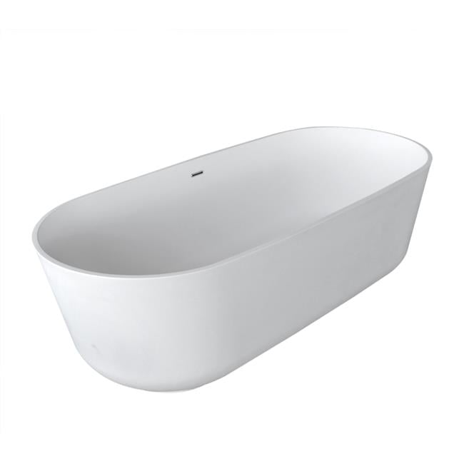 Anzzi 5.9 ft. Badi Series Solid Surface Center Drain Freestanding ...