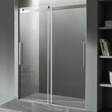 DreamLine Mirage-X 56-60 in. W x 72 in. H Frameless Sliding Shower Door in Chrome; Right Wall ...