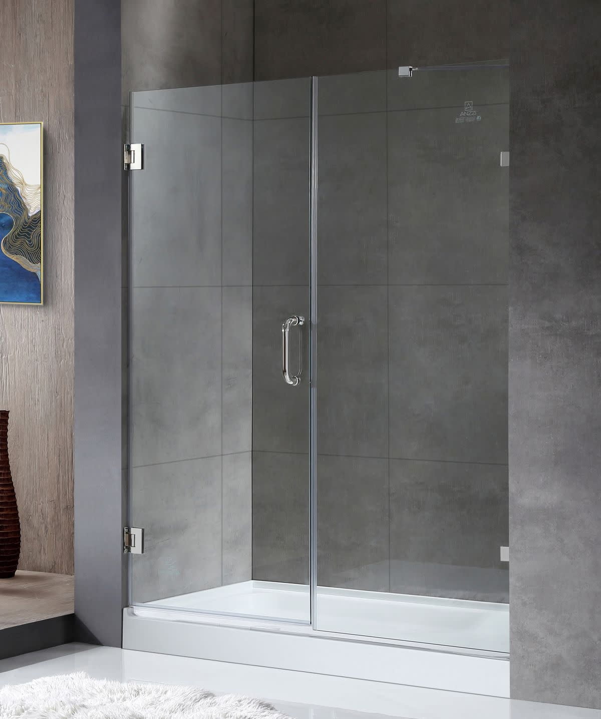 Anzzi Sd-Az07-01 Consort 60" Wide X 72" High Hinged Frameless Shower ...